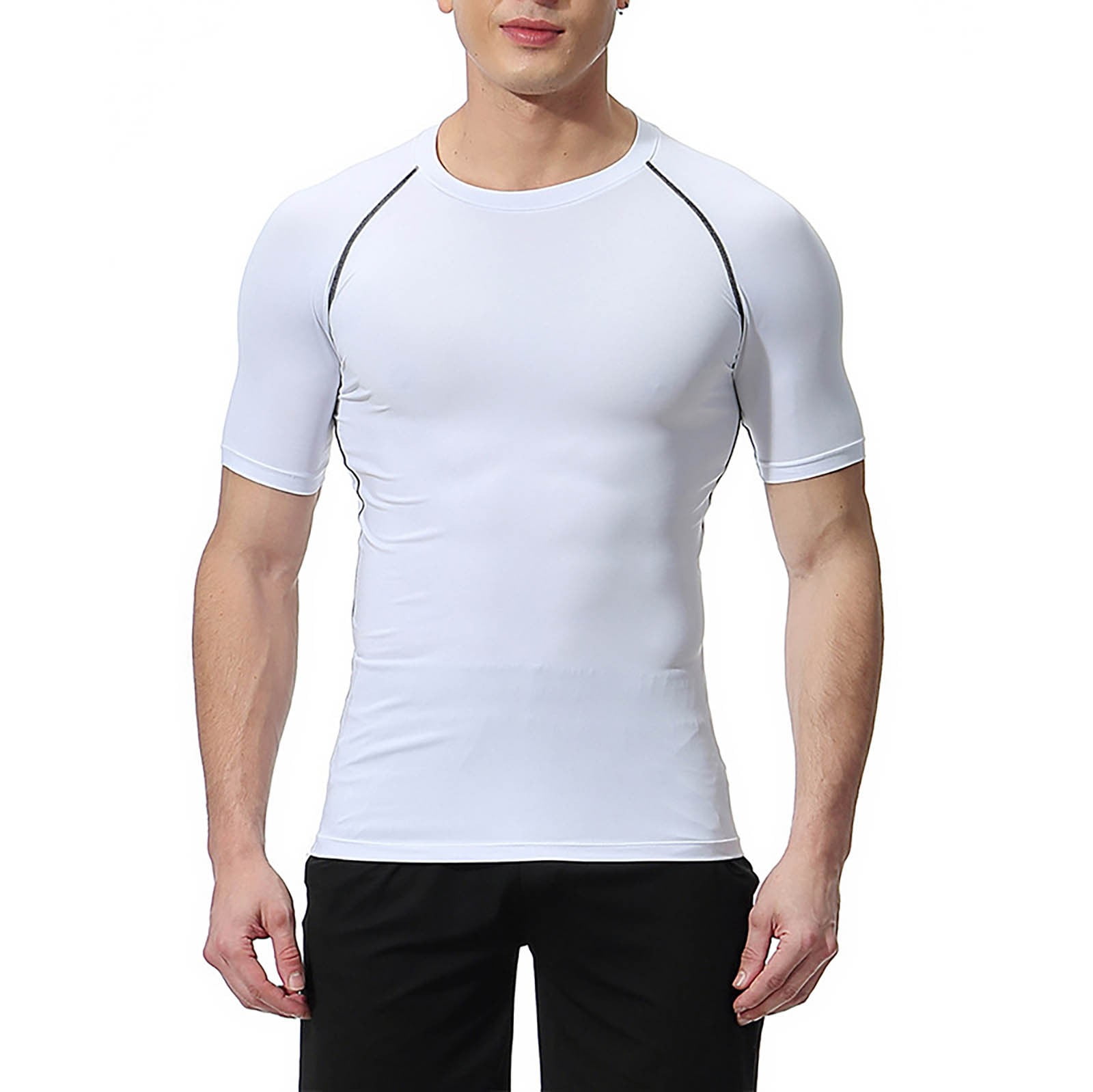 GZWYHT Mens T-Shirts,Compression Shirt Men's Spring And Summer Solid ...
