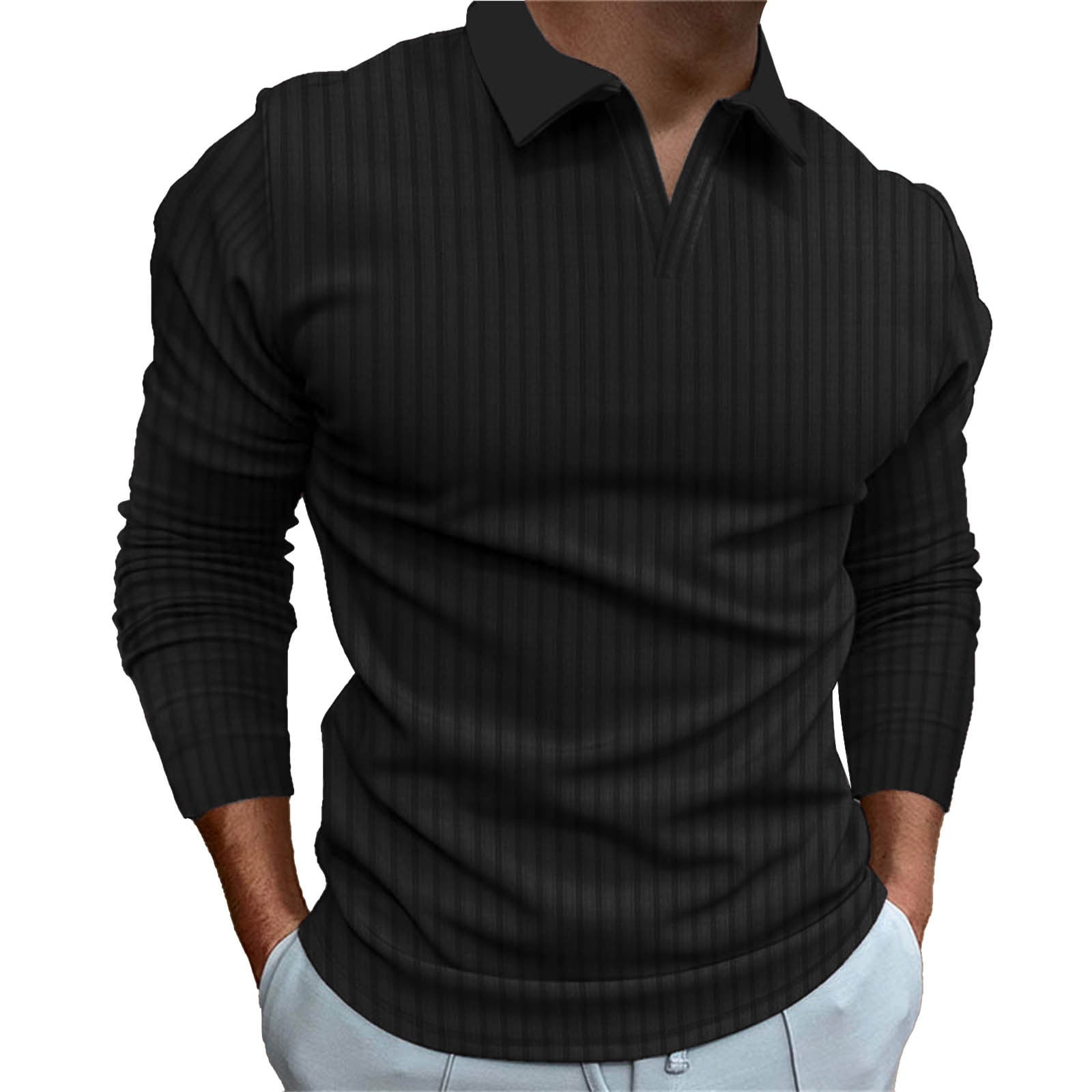 GZWYHT Mens T-Shirts,V Neck T Shirts Men's Casual Standing Collar Solid ...
