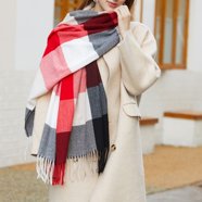 Fashion Women's Scarf Lightweight Long Plaid Tartan Scarfs Lady ...