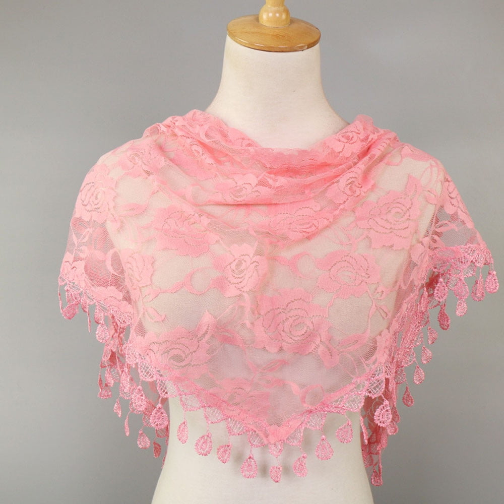 GZWYHT Scarves for Women Lightweight,Scarves Women Lace Tassel Rose ...