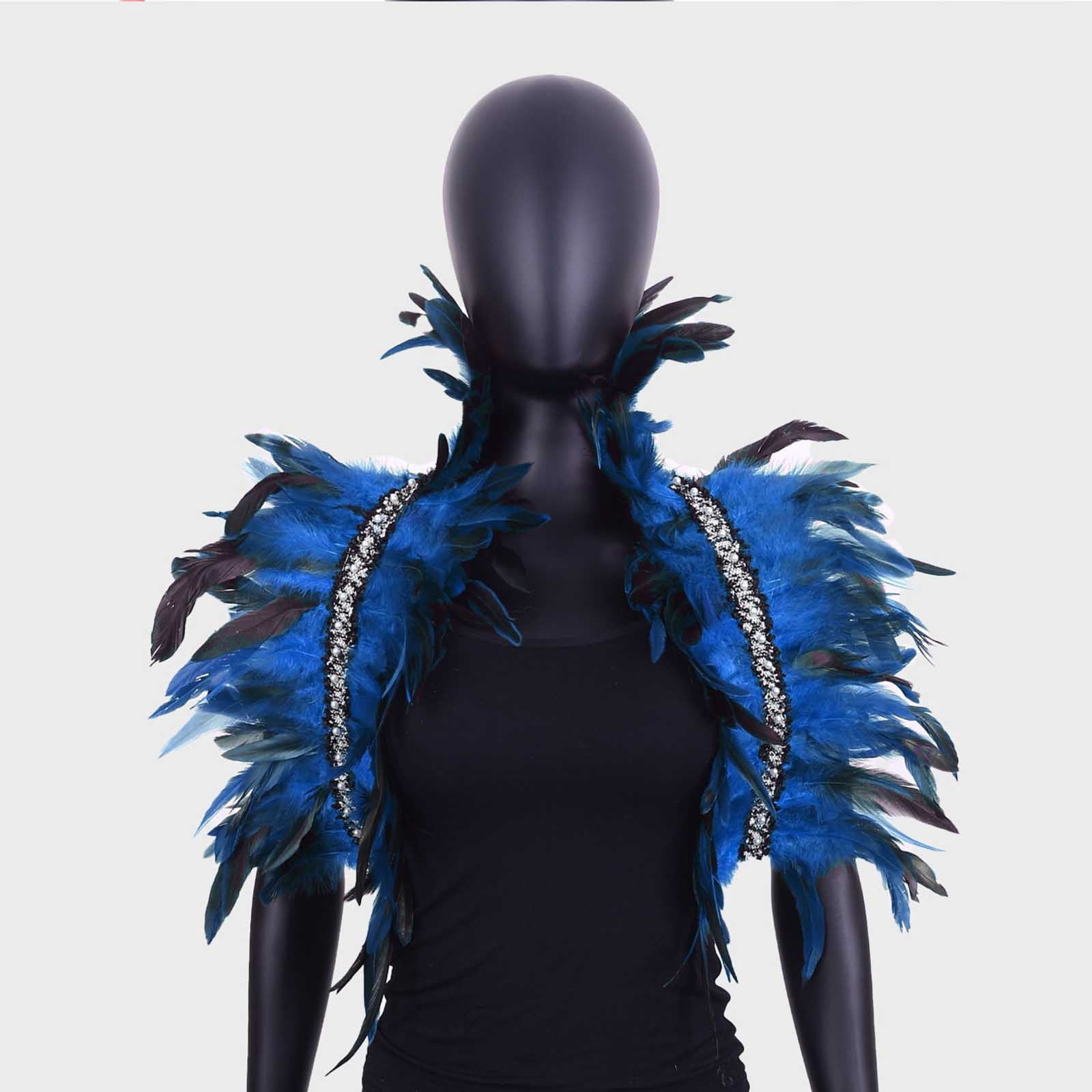 GZWYHT Shawl Wraps,Shawl Feather Pearl Decorative Shawl Festival Party ...