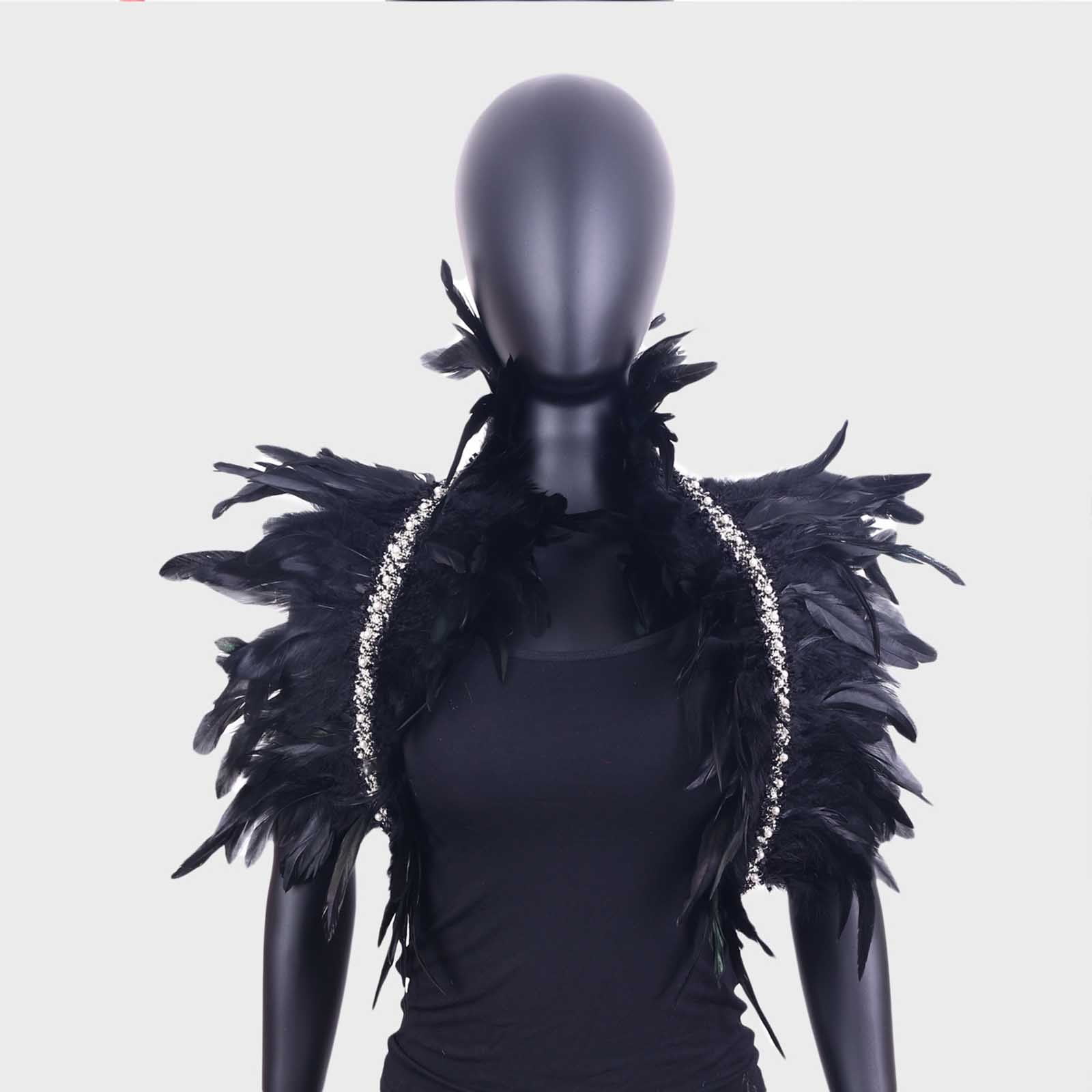 GZWYHT Shawl Wraps,Shawl Feather Pearl Decorative Shawl Festival Party ...