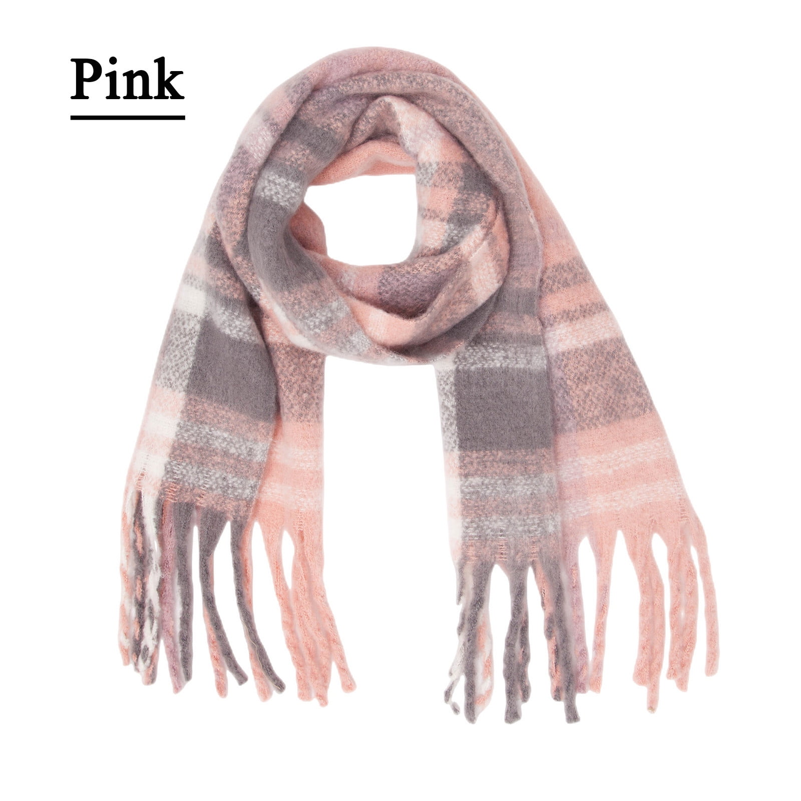 GZWYHT Shawl Wraps,Shawl Thermal Scarf For Women Fall Winter Scarf Classic Tassel Plaid Scarf ...