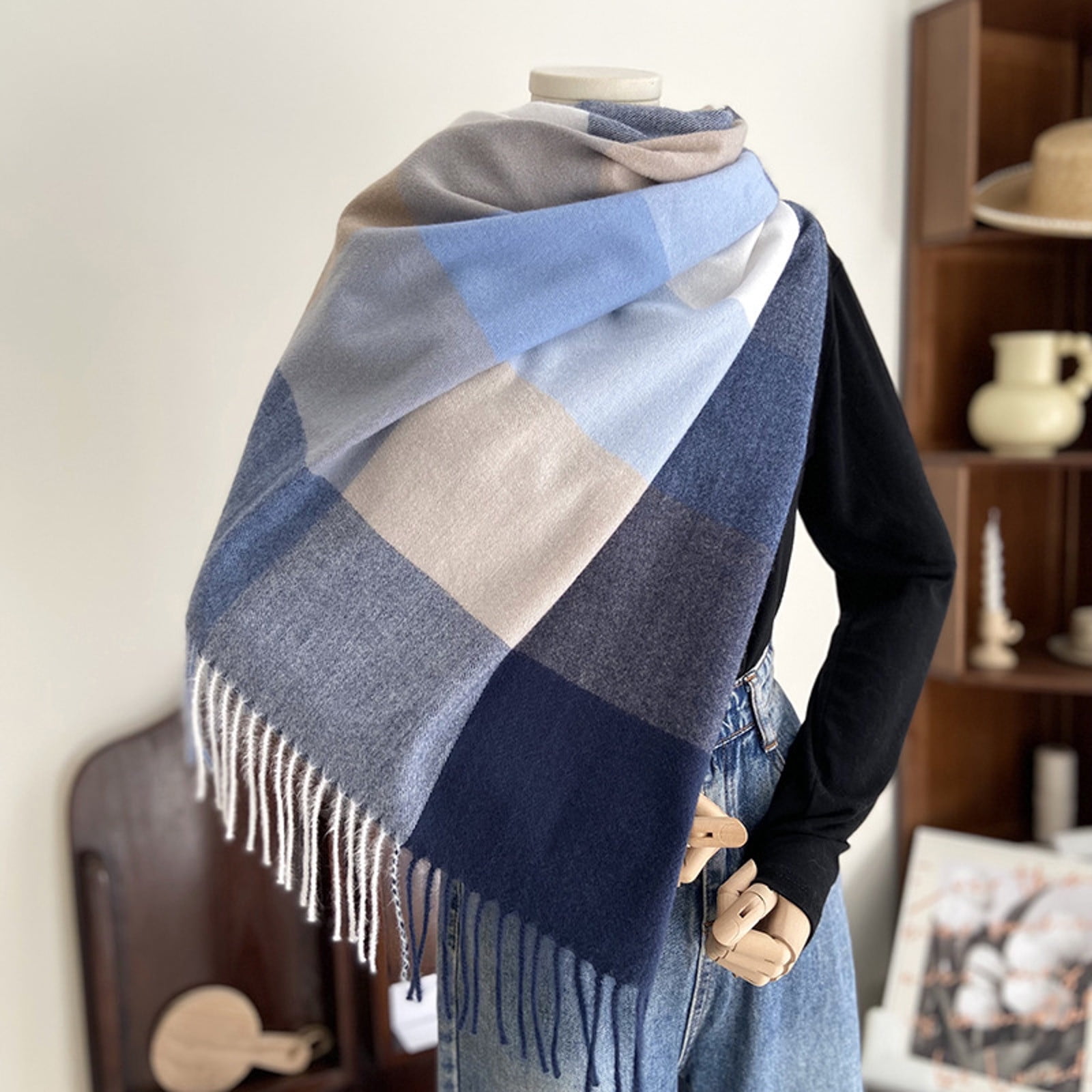 GZWYHT Shawl Wraps,Shawl Women Fall Winter Scarf Classic Scarf Warm ...