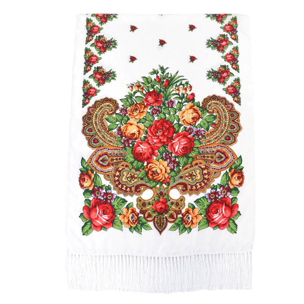 GZWYHT Shawl Wraps,Shawl Women Lady Folk-Custom Print tie Tassel Square ...