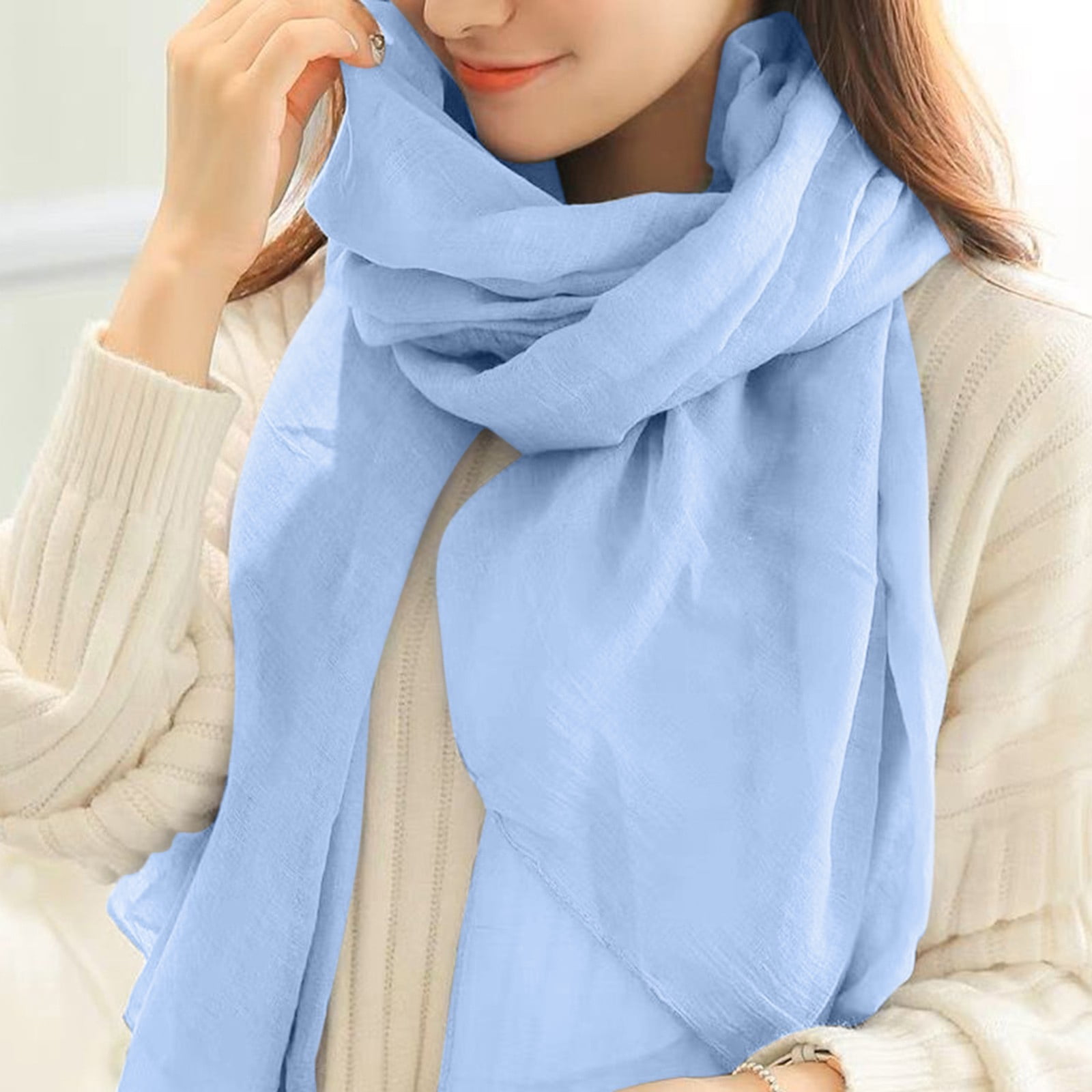 GZWYHT Shawl Wraps,Silk Scarf Women Girls Soft Tulle Tassel Scarf ...
