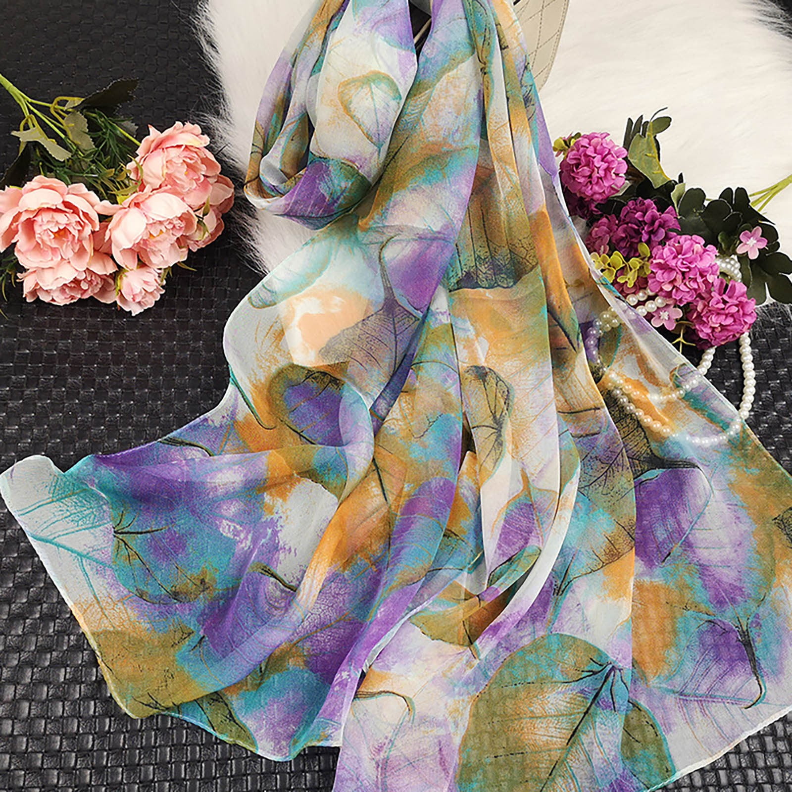 GZWYHT Shawl Wraps,Silk Scarf Women's Small Scarf Beach Towel Foreign ...