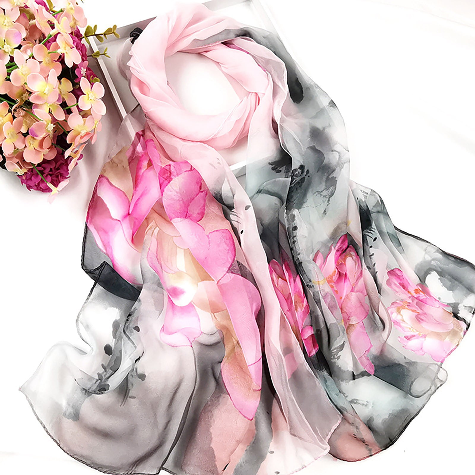 GZWYHT Shawl Wraps,Silk Scarf Women's Small Scarf Beach Towel Foreign ...