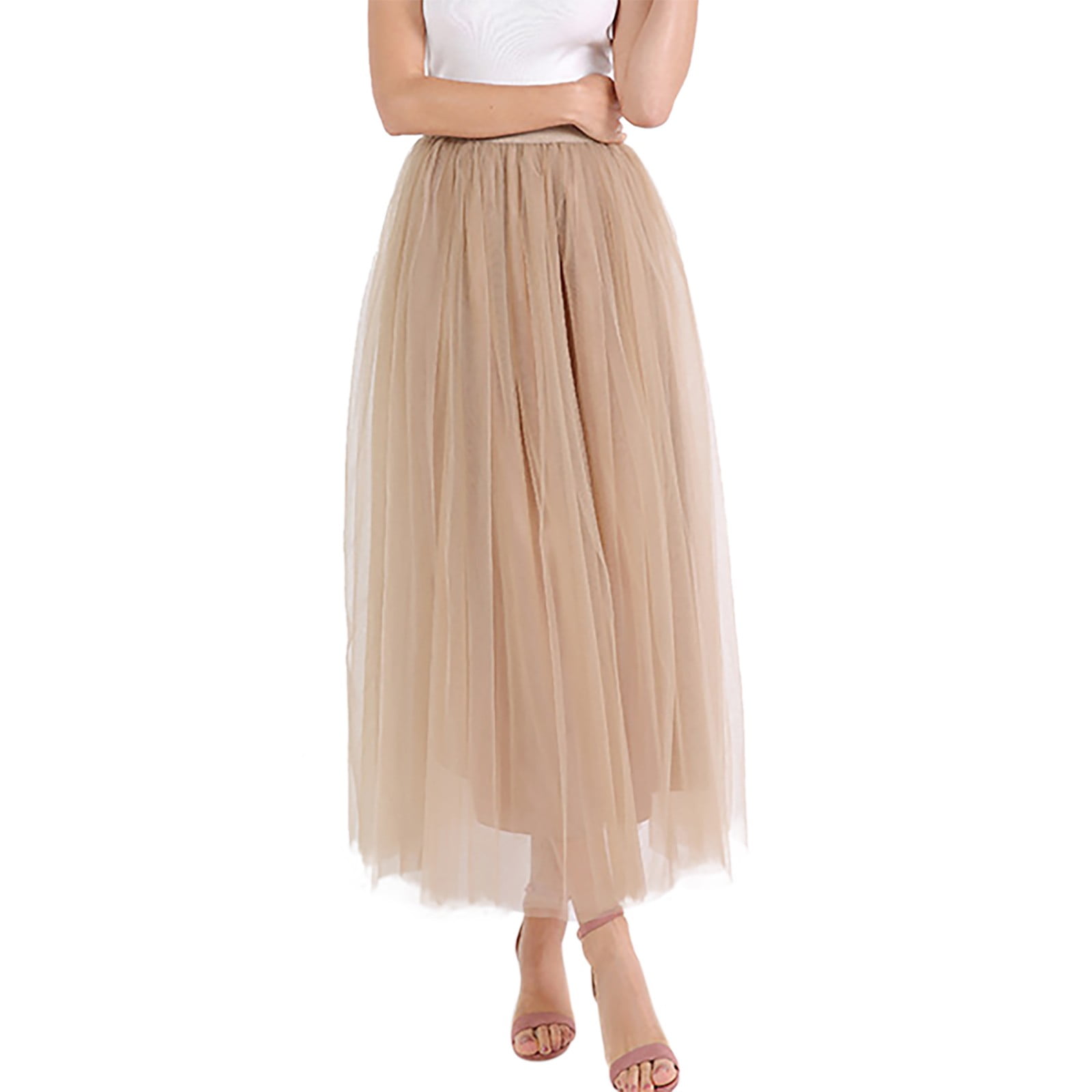 GZWYHT Skirts for Women,Midi Skirt Tiered Layered Mesh Ballet Prom Party Tulle Tutu A Line Midi ...