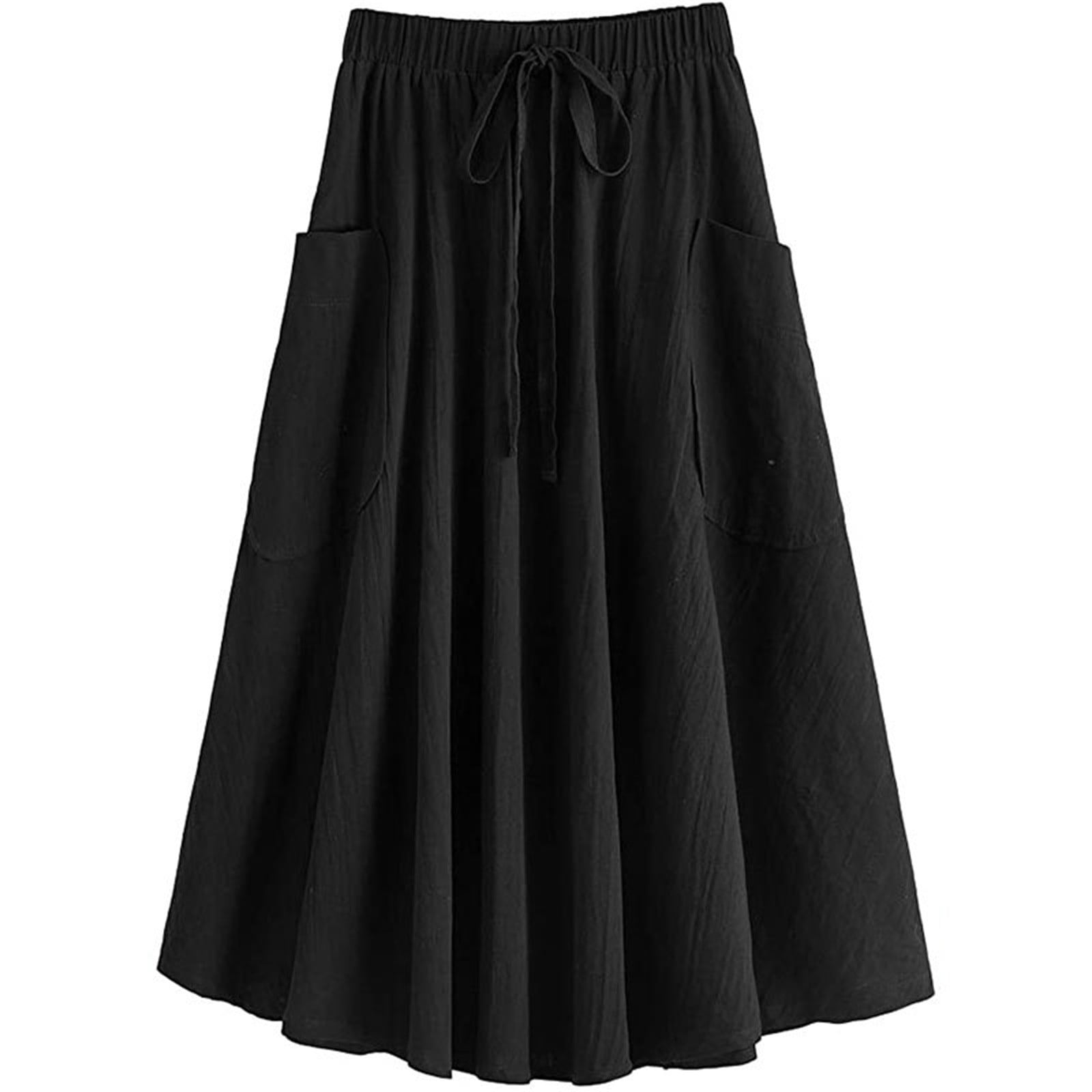 Gzwyht Skirts For Women Midi Skirt Womens Casual High Waist Pleated A