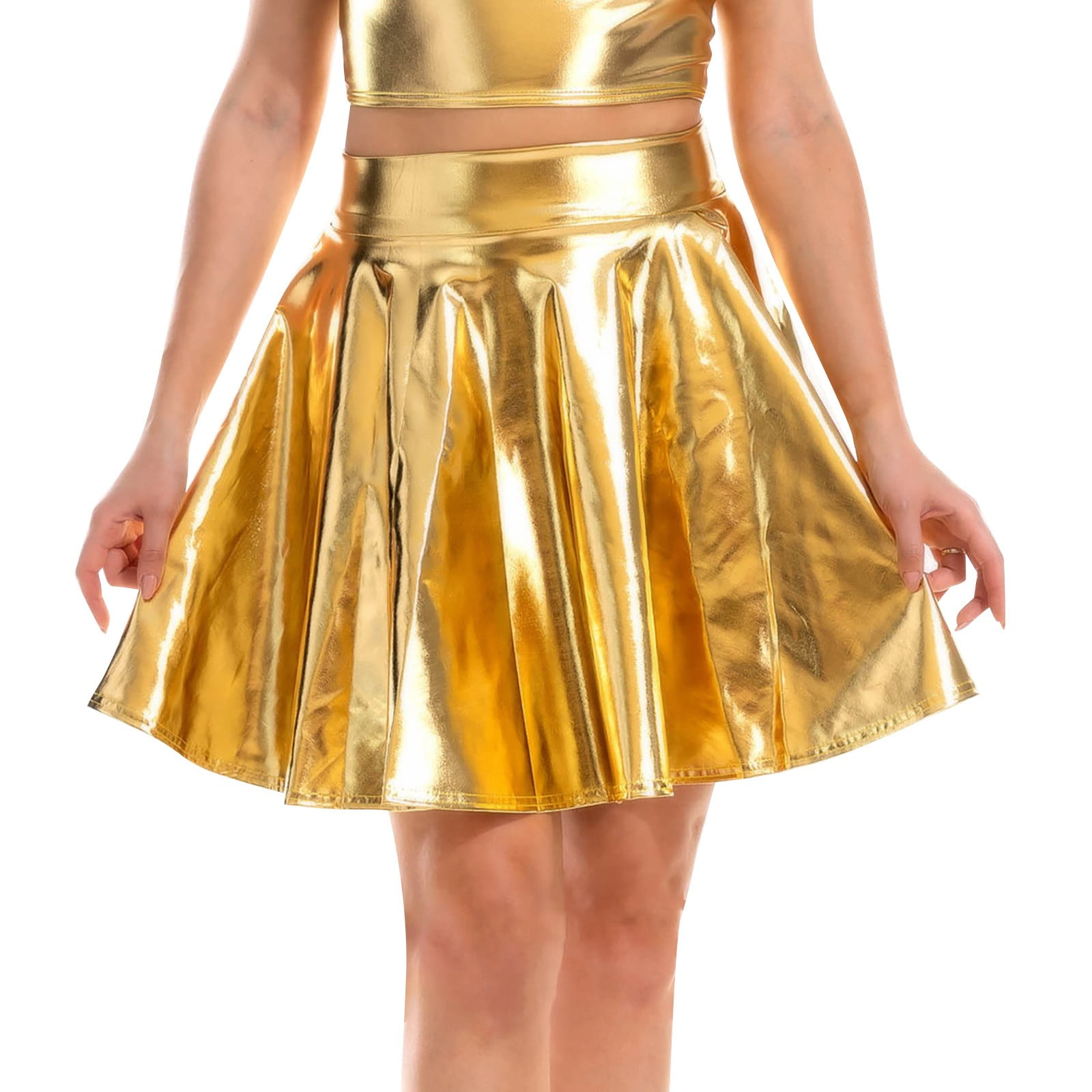 GZWYHT Skirts for Women,Mini Skirt Women's Solid Color Glossy Carnival ...