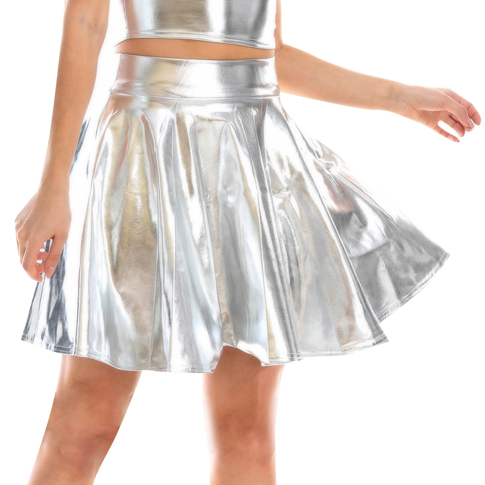 GZWYHT Skirts for Women,Mini Skirt Women's Solid Color Glossy Carnival ...