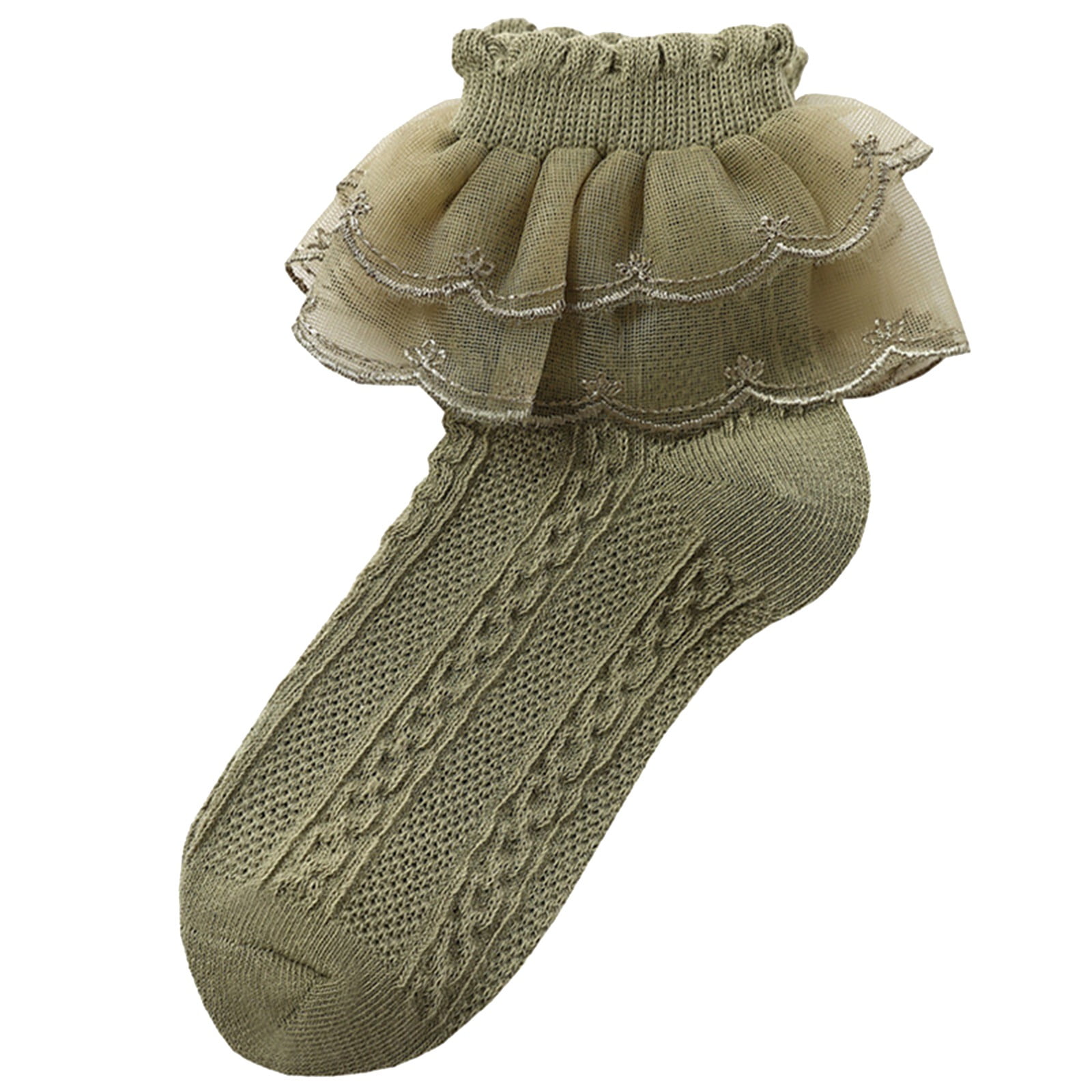 GZWYHT Socks for Women Ankle Socks Ruffle Lace Socks 1 Pair Women Socks ...