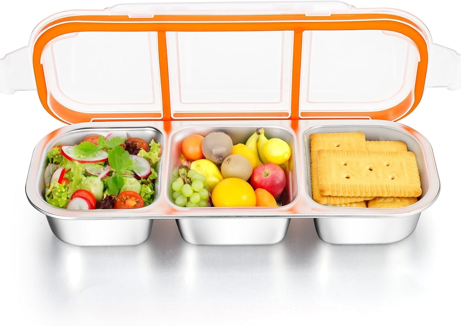 GZX Palksky Stainless Steel Snack Containers, Reusable Condiment Box ...