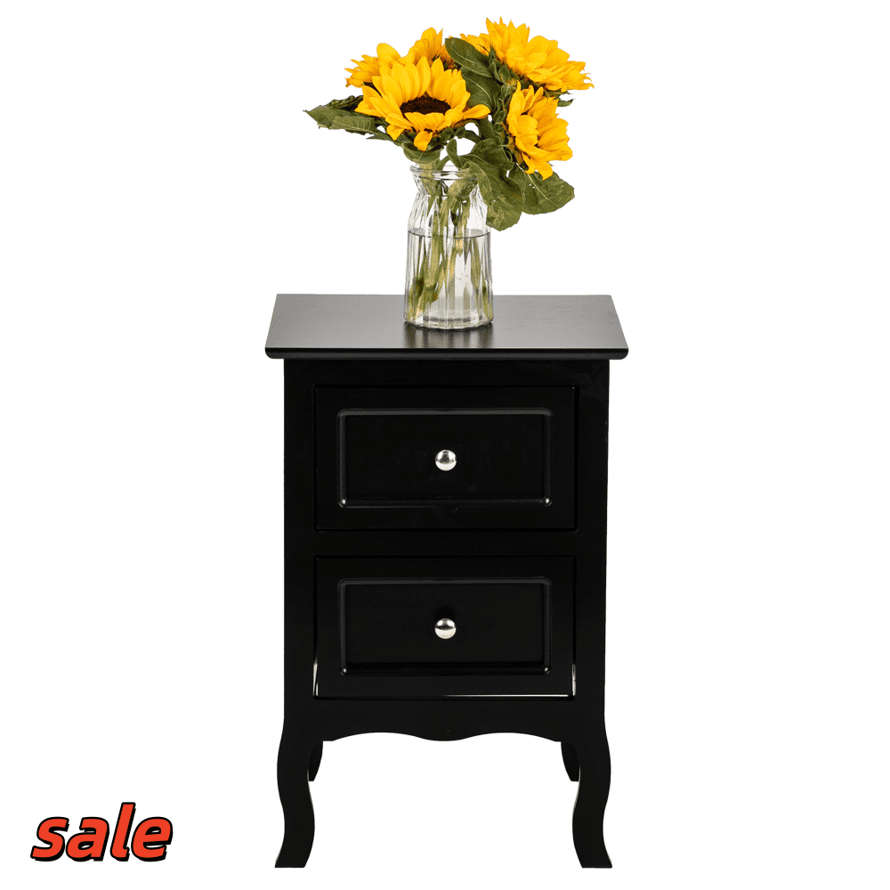 GZXS 2-Drawer Nightstand, Small End Table, Bedside Table with Storage ...