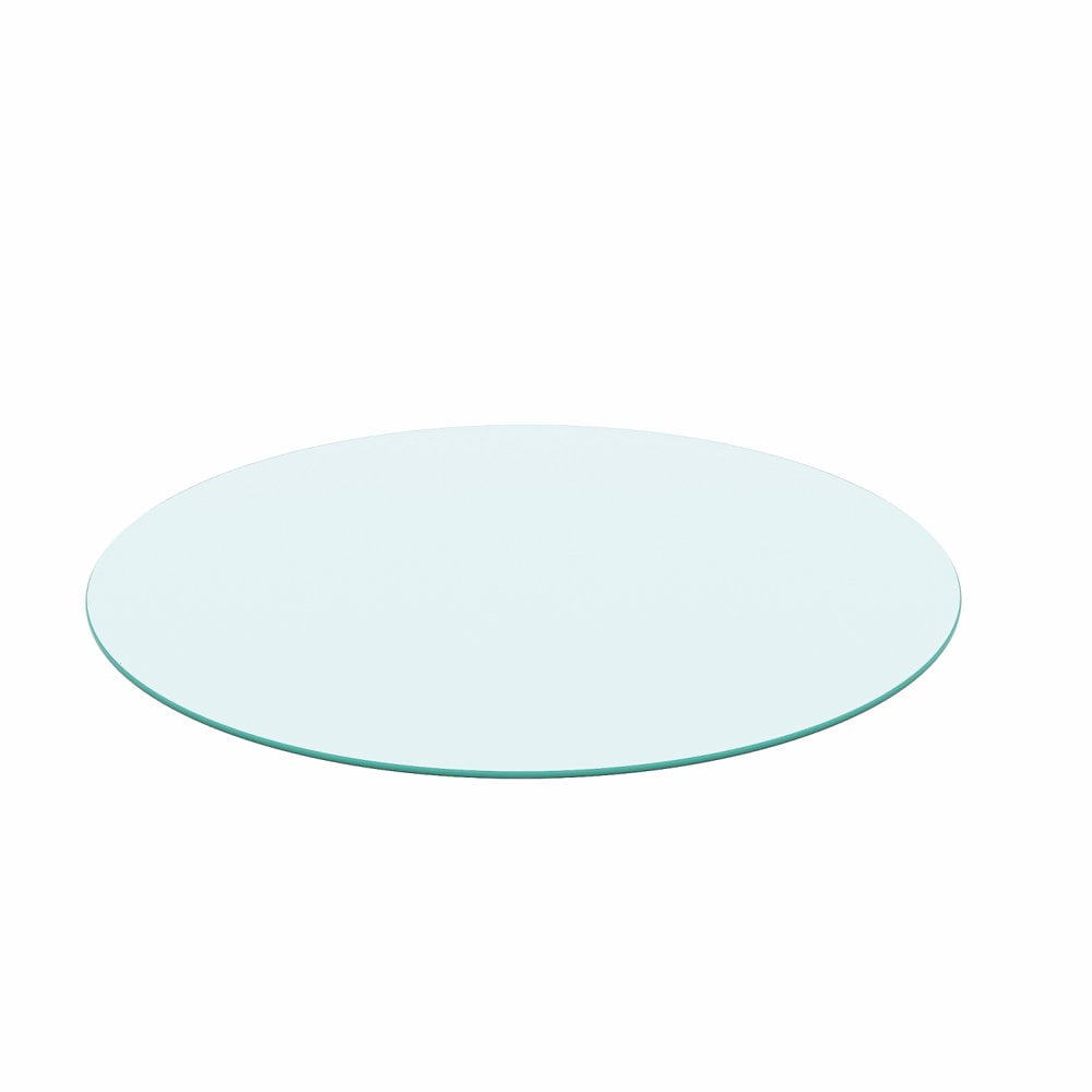 GZXS 20" Round Tempered Glass Table Top 1/4" Thick Round Polished Edge ...