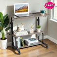 GZXS 31.5 Inch Rolling Laptop Desk with Charging Station, 26.4"-41.5 ...