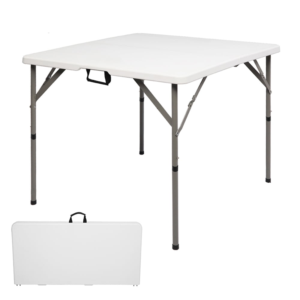 GZXS 34" Foldable Square Table, Portable Plastic Dining for Outdoor ...