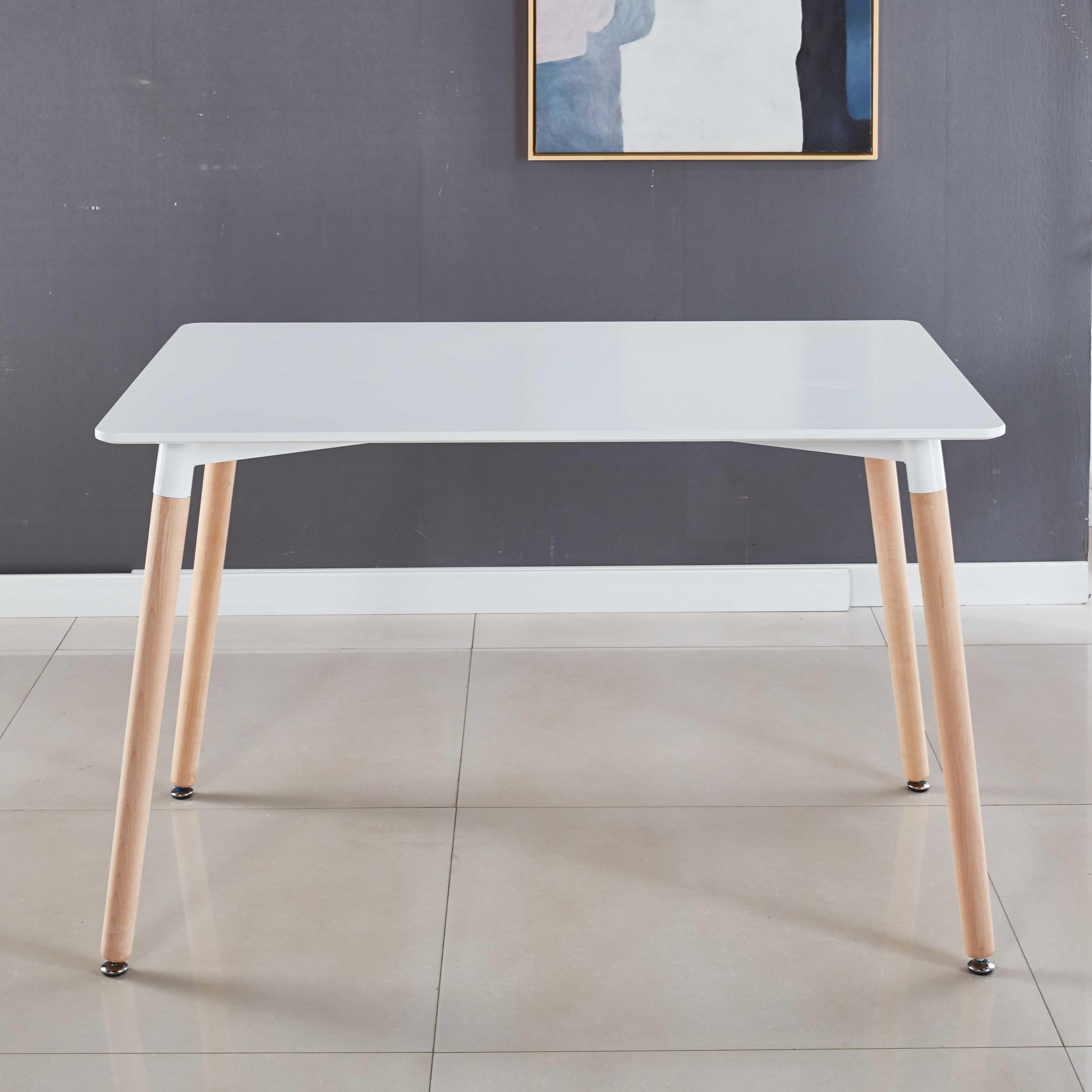 GZXS 45.3" Multi-Purpose White MDF Table with Metal Legs & Adjustable ...