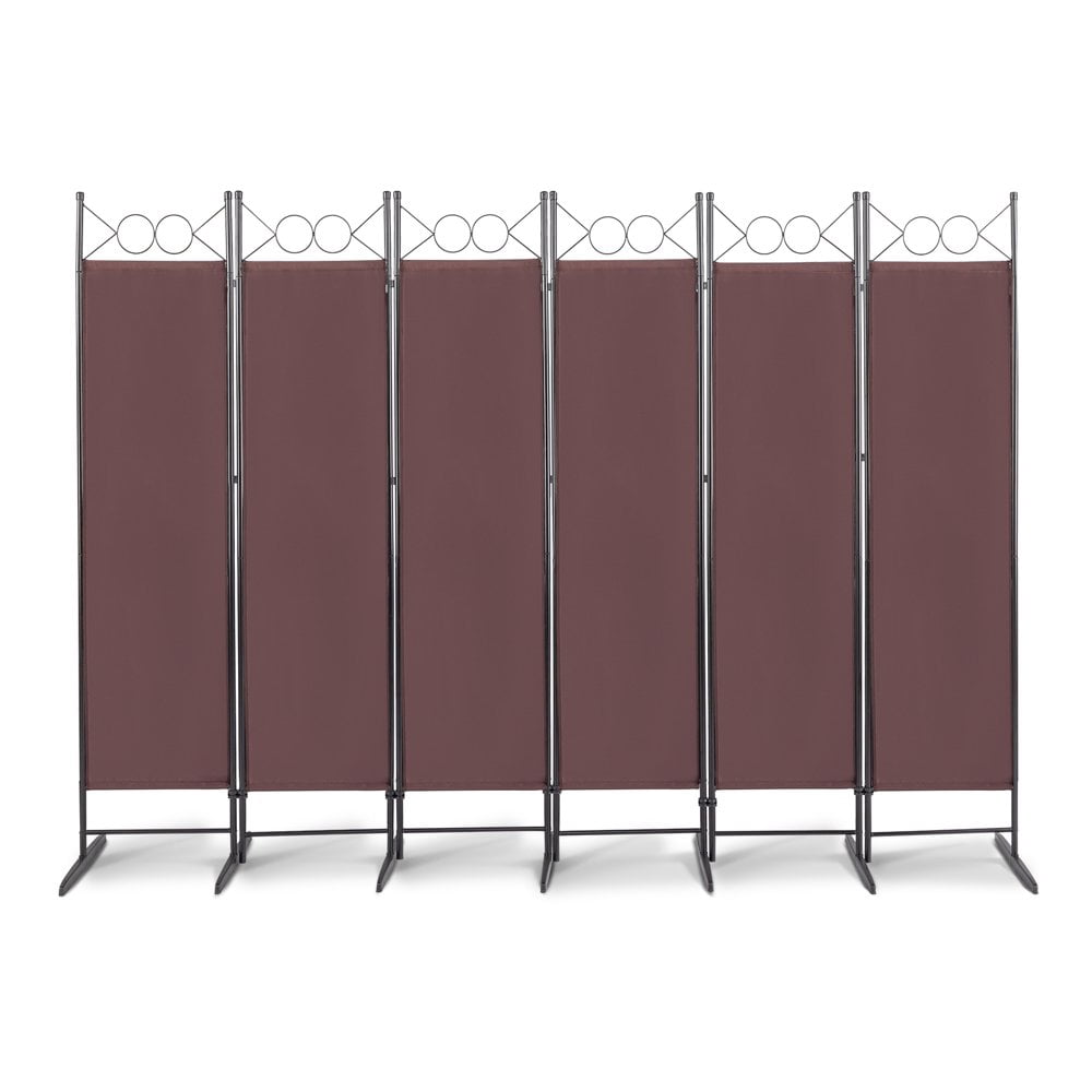 GZXS 6 Panel Room Divider 6FT Steel Frame Screen Folding Privacy ...