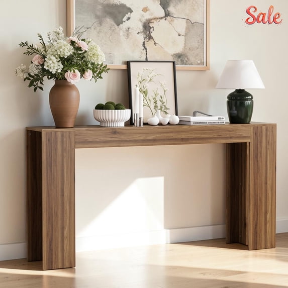 GZXS 63 Inch Entryway Console Table, Farmhouse Sofa Table Behind the ...