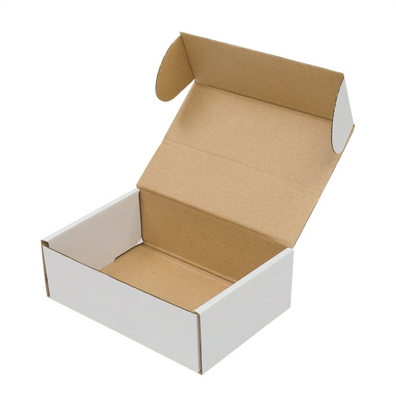 13x10x2 inches Shipping Boxes Set of 25, White Corrugated Cardboard Box ...