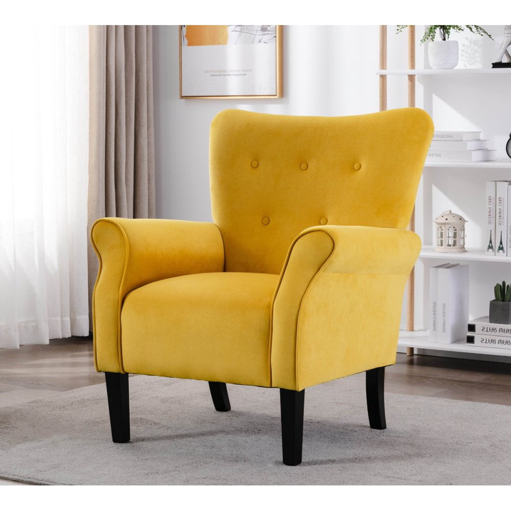 GZXS Accent Chair Modern Tufted Button Back Vanity Chair with Arms ...