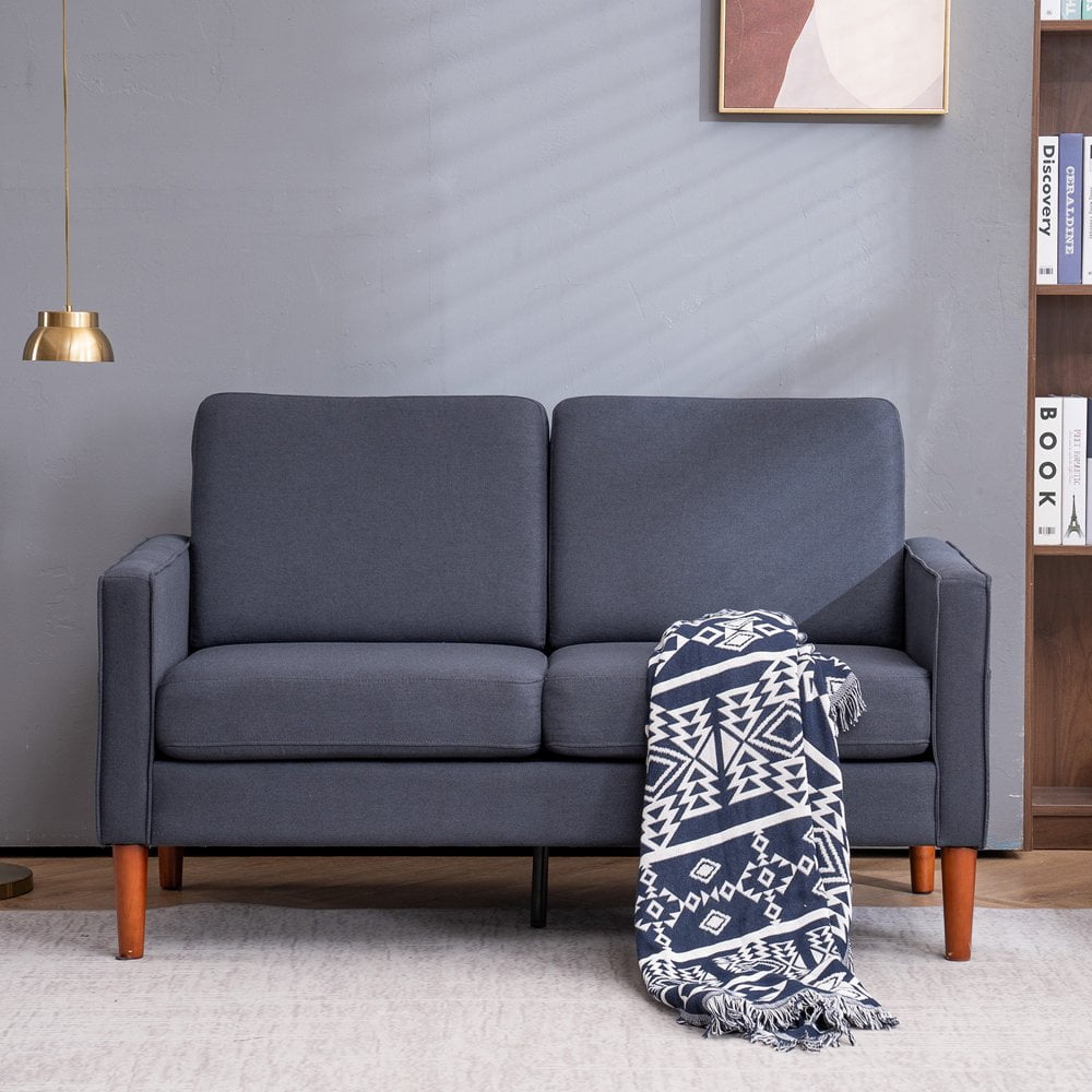GZXS Fabric Sofa Couches, Mid Century Couch with Wooden Legs for Living ...