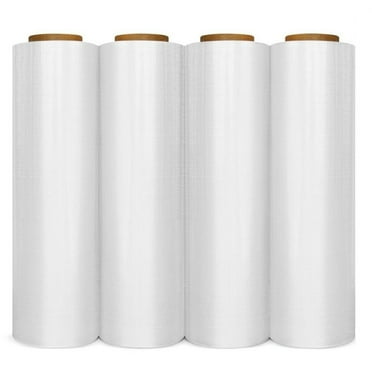 SSBM Blown Hand Stretch Wrap 18 Inch x 1500 Feet 80 Gauge 4 Rolls Clear ...