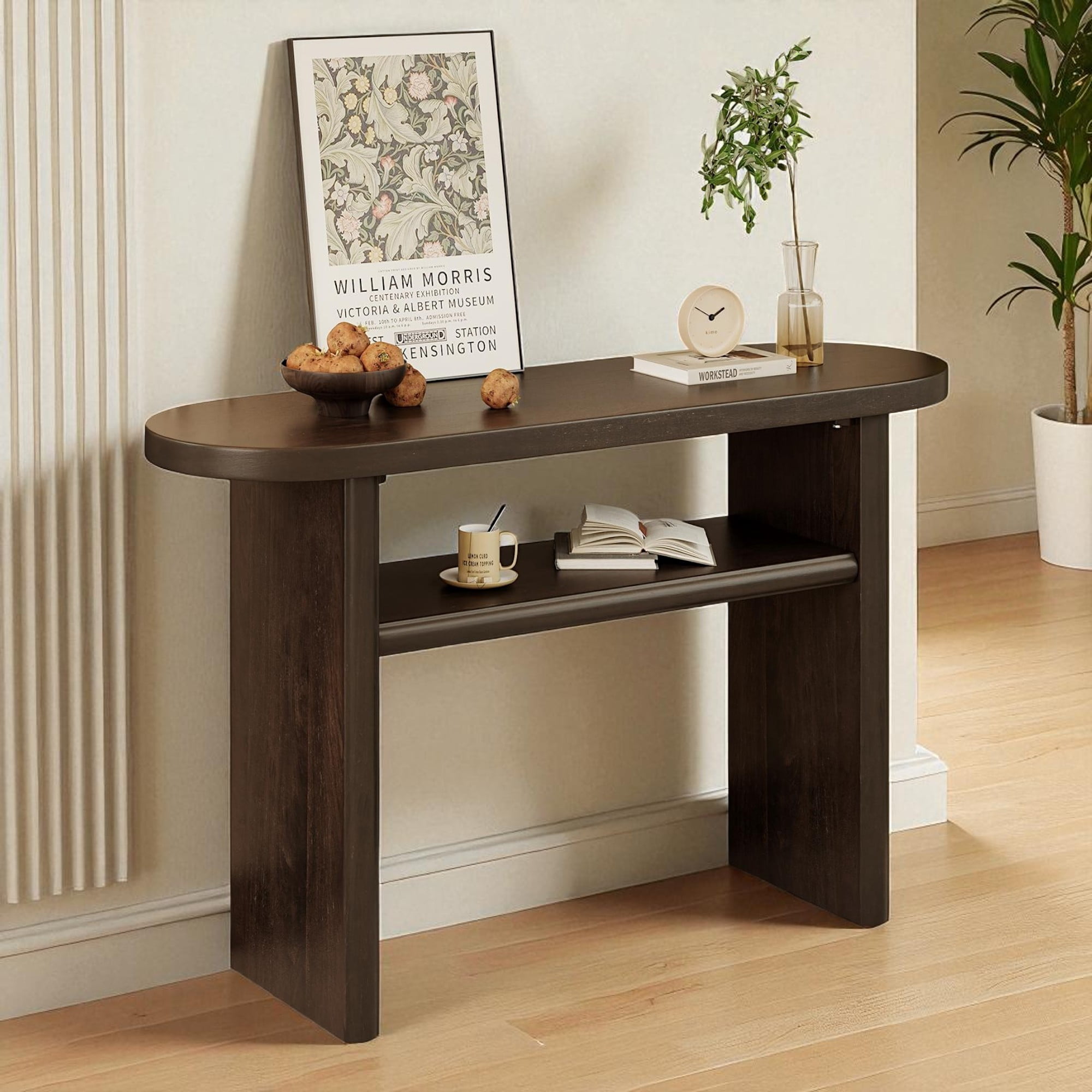 GZXS Minimalist Console Table with Rounded Edges, Living Room Modern ...