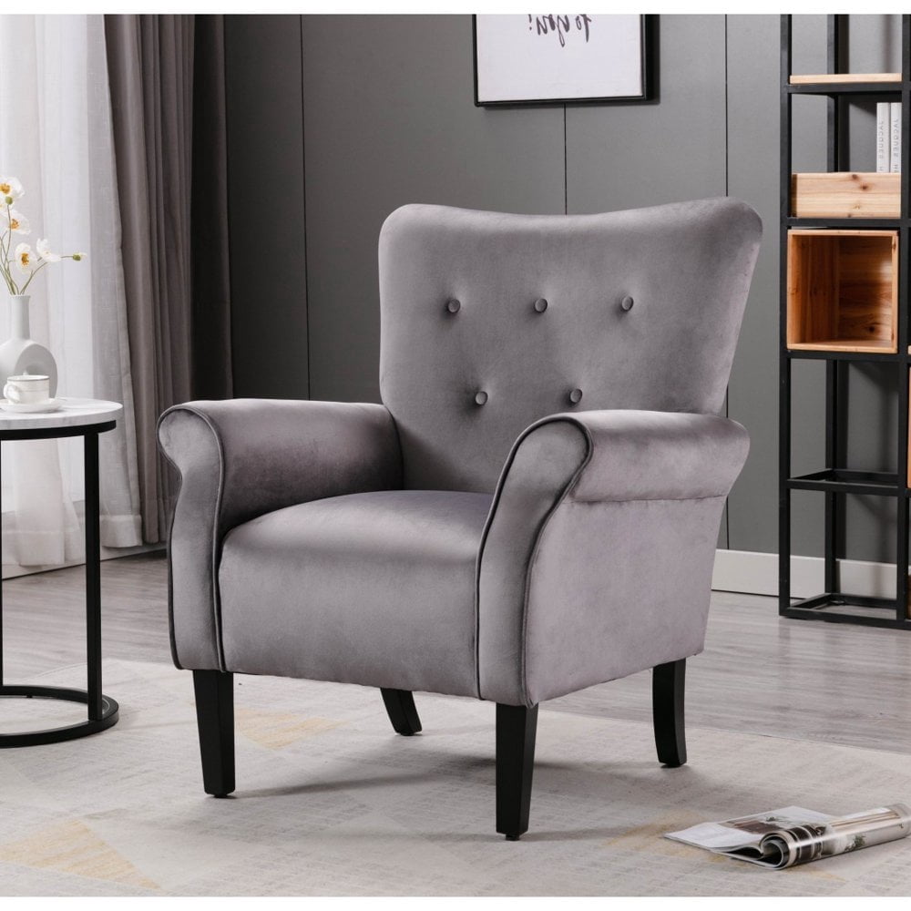 GZXS Modern Accent Arm Chair Single Sofa Comfy Upholstered Roll Arm ...