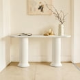 GZXS Modern Console Table with Fluted Column Pedestal Base, Foyer Sofa ...