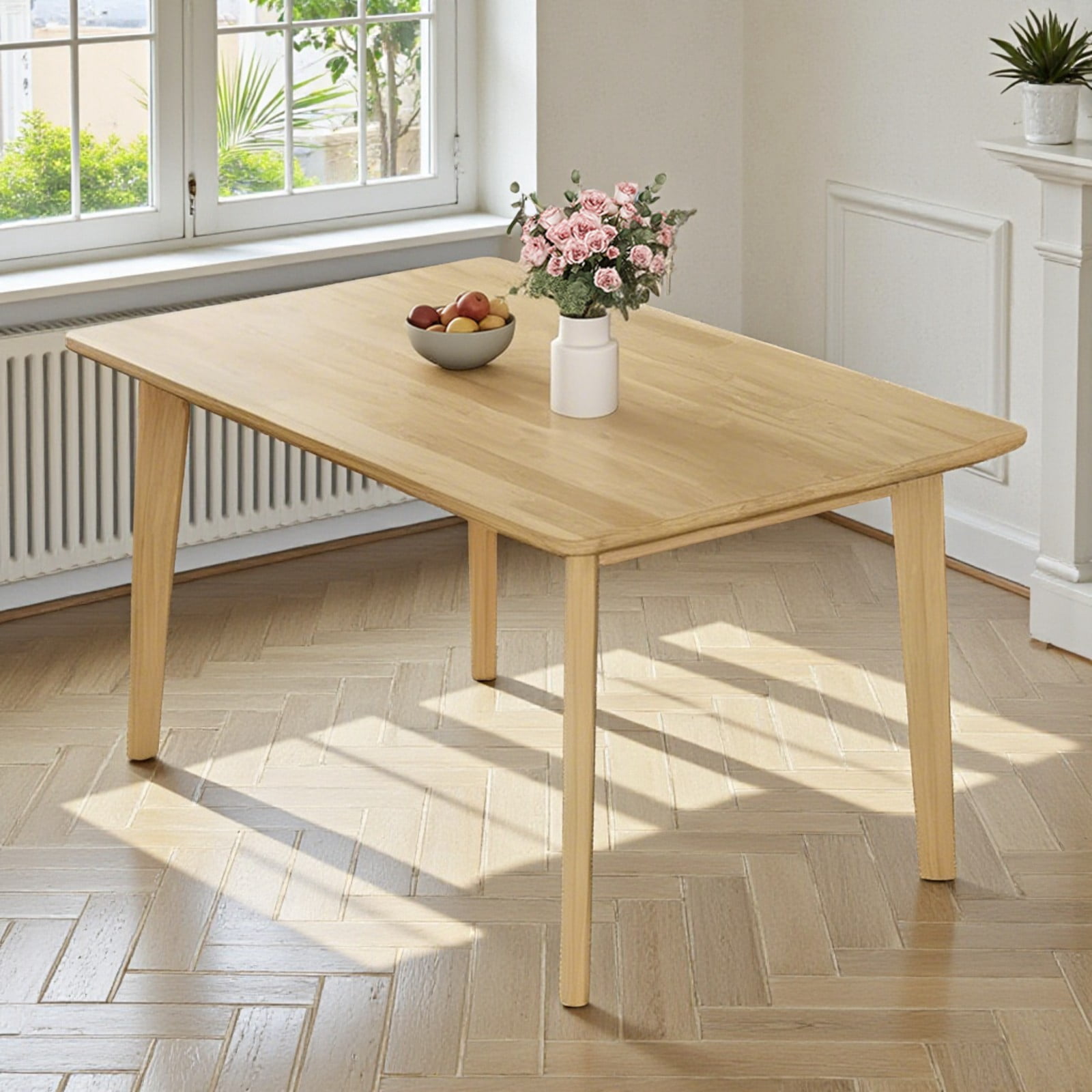 GZXS Modern Minimalist Dining Table with Tapered Solid Wood Legs, 47 ...