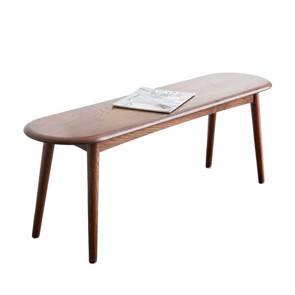 GZXS Natural Oak Wood Bed Bench for Entryway Dining Room, Walnut 39.4 ...