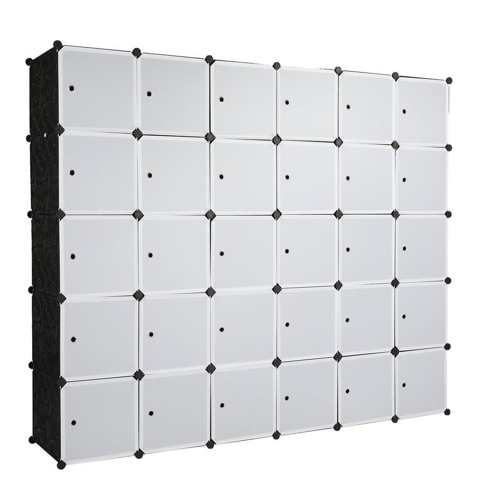 GZXS Portable Wardrobe Closet, Modular Plastic Clothes Storage Cabinet ...