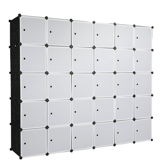 GZXS Portable Wardrobe Closet, Modular Plastic Clothes Storage Cabinet ...