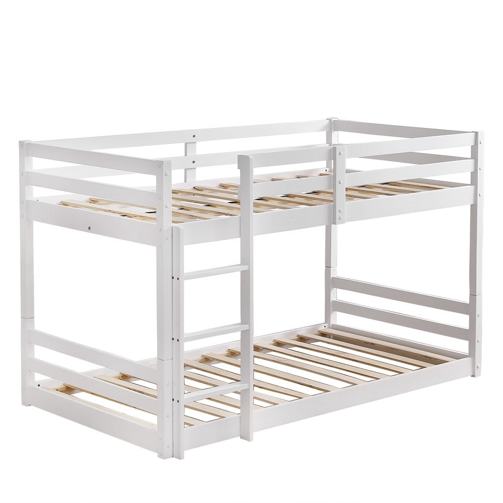 GZXS Twin Size Bunk Bed, Detachable Wood Bunk Bed, Can be Divided into ...