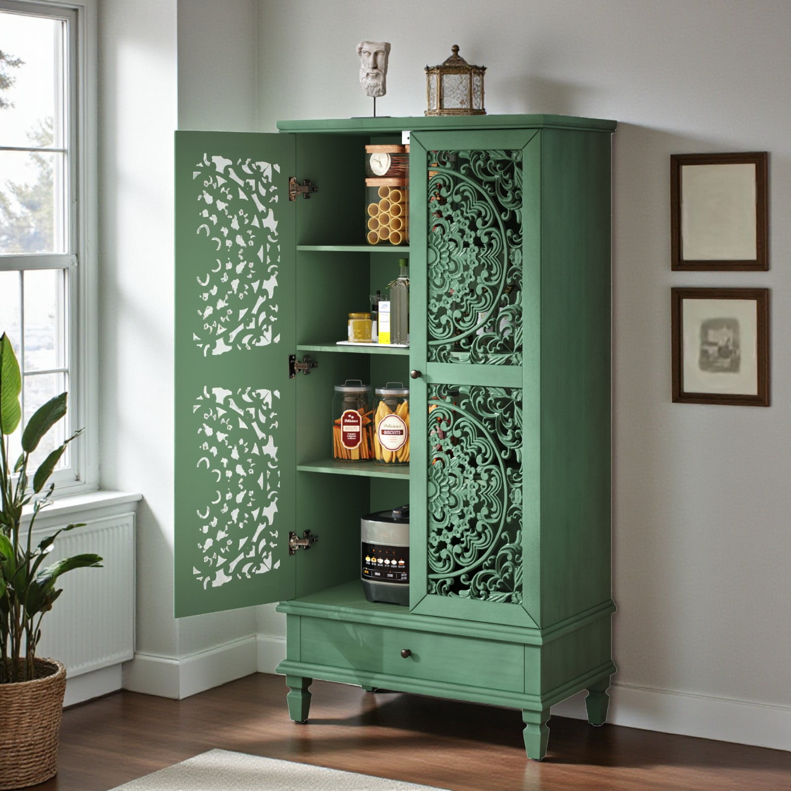 Vintage Storage Cabinet With Doors