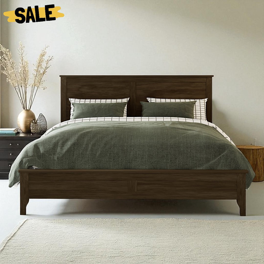 GZXS Wooden Platform Bed with Tapered Legs, Pine Wood Construction ...