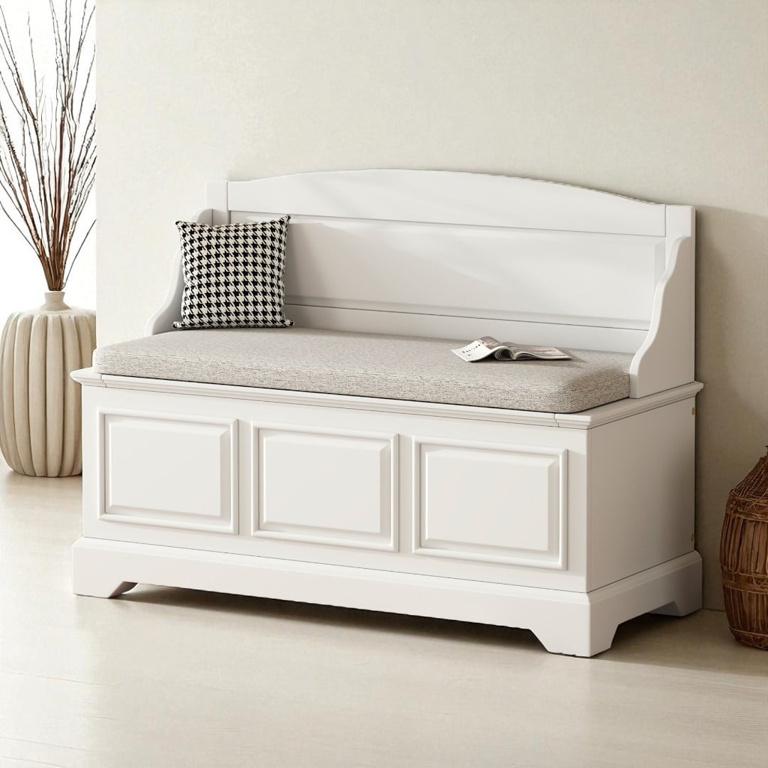 GZXS Wooden Shoe Storage Bench with Gas Strut Lid, 41.7" Hidden Storage ...