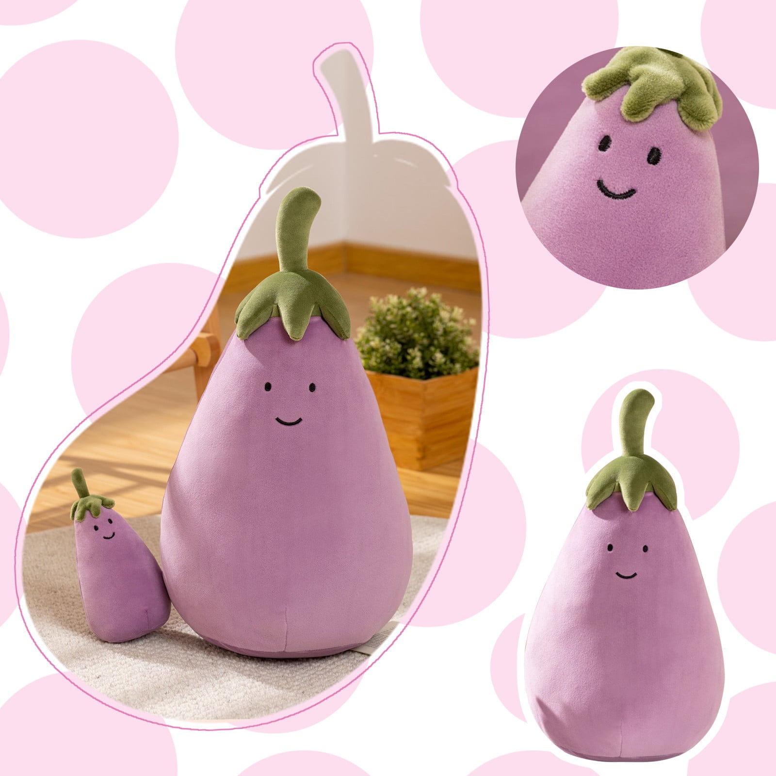 GZYH Jellycat Series Happy Eggplant Plushie - Ultra-Soft Huggable Veggie Buddy for Comfort ...