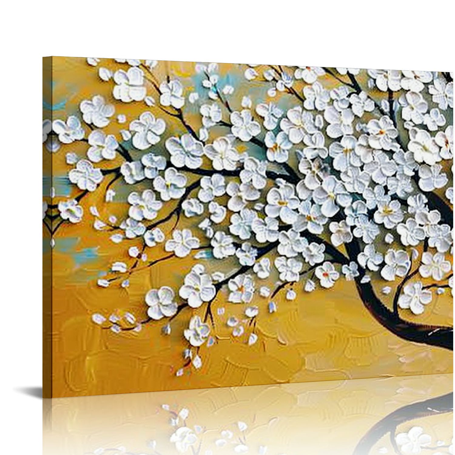 GZYLONG Art-Handmade White Flower Contemporary Art Oil Painting On ...