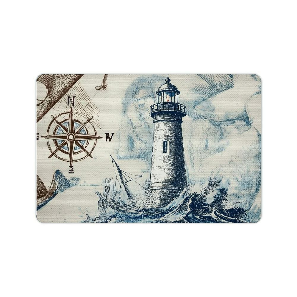 GZYLONG Nautical Anchor Non Slip Shower Rugs Vintage Sail Boat ...
