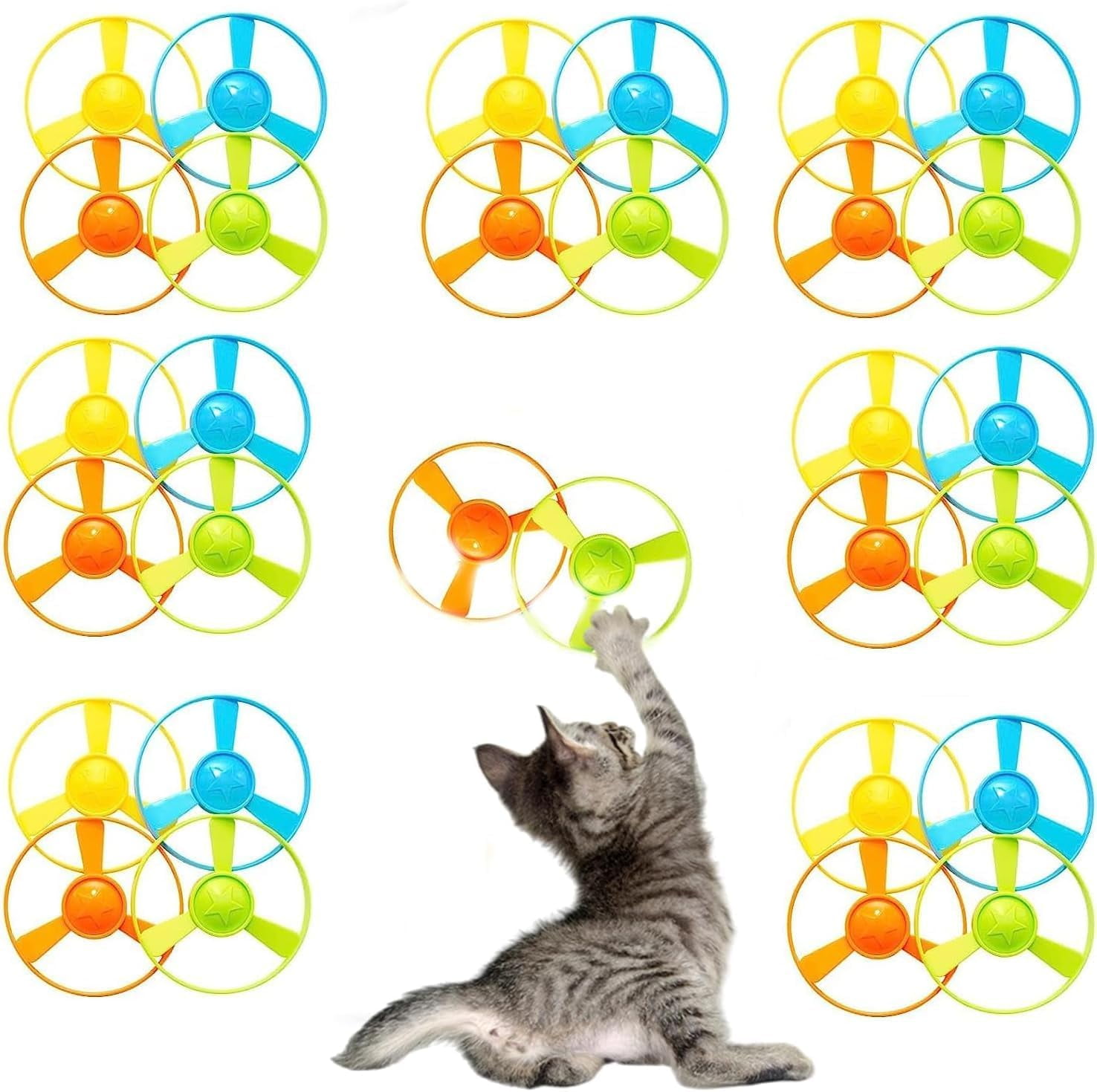 GZYS Cat Fetch Toys, Interactive Flying Cat Toys with 30 Flying ...