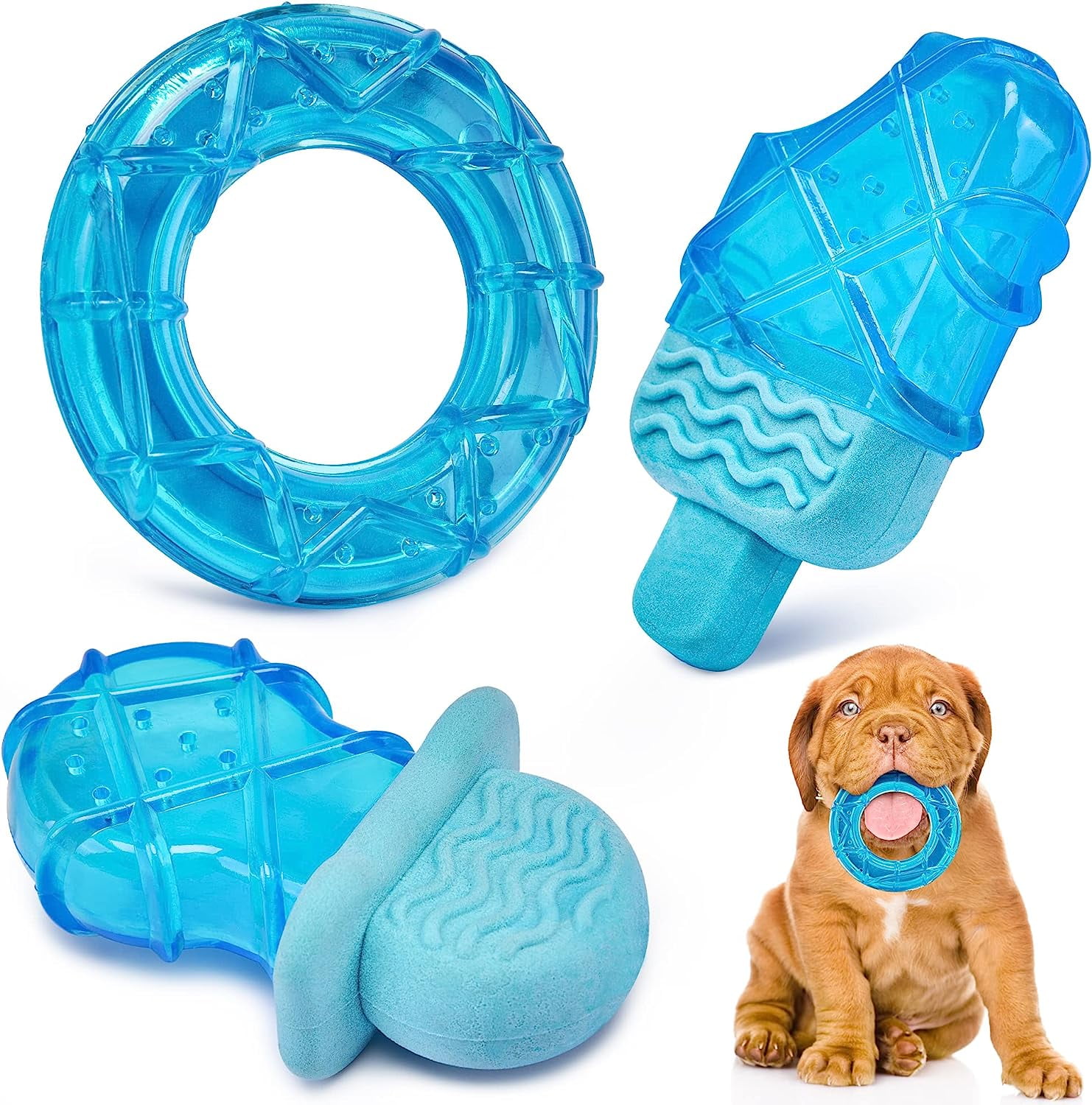 GZYS Puppy Toys Frozen 3 Pack for Teething Puppies,Puppy Chew Toys for ...