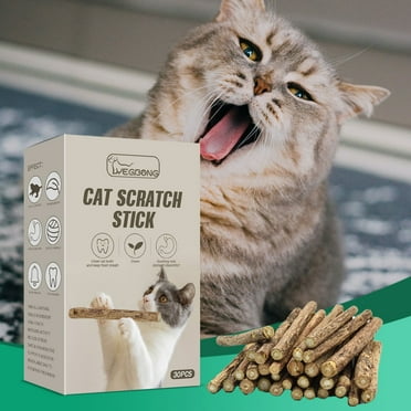 15pcs Natural Silvervine Sticks for Cats, Catnip Sticks Chew Sticks Teeth Molar Chew Toys for ...