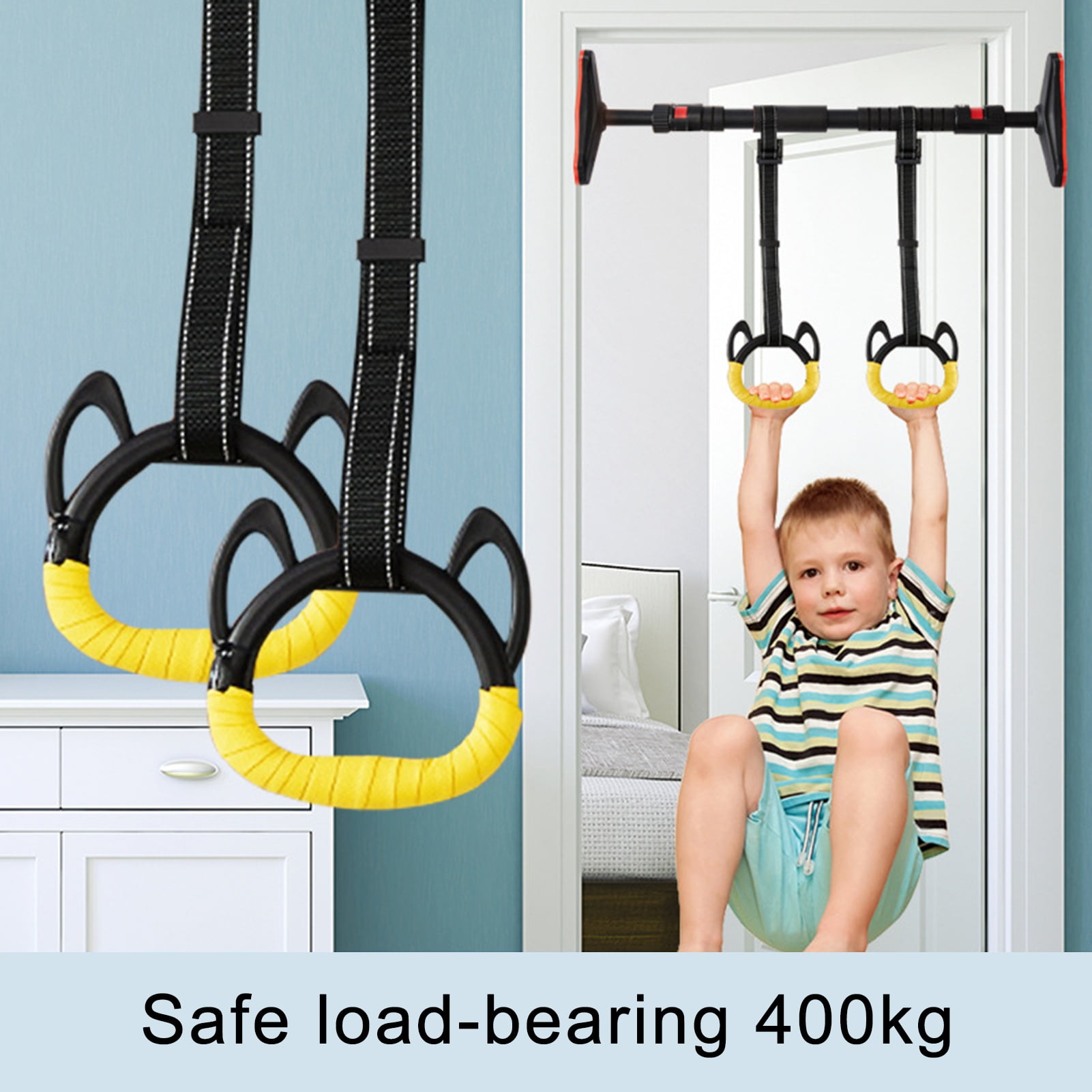 GZZQY 1 Set Gym Lifting Ring Sweat-Absorbed Non-slip Adjustable Strap ...