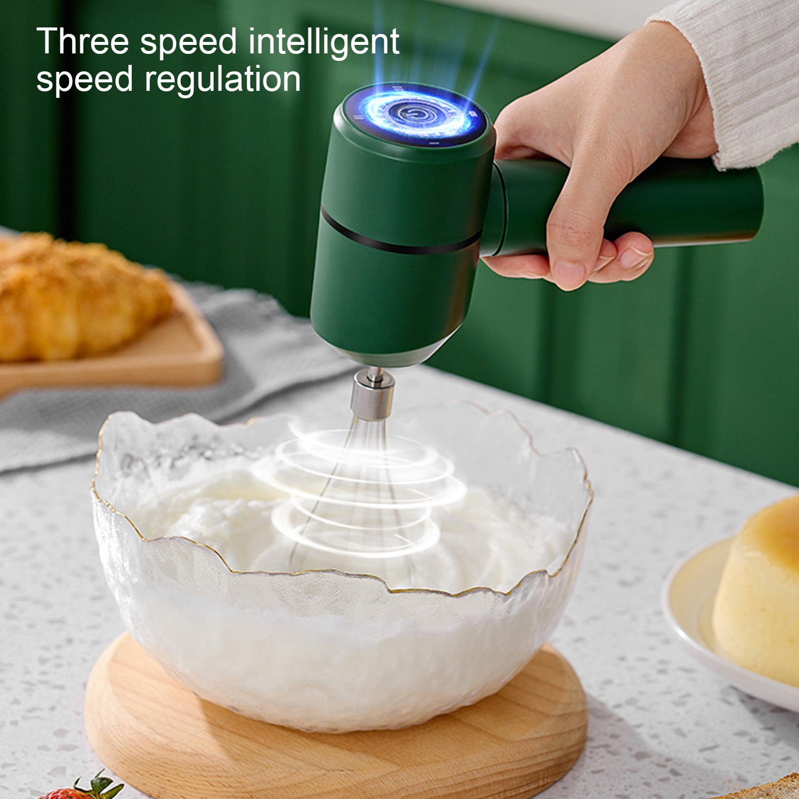 GZZQY Electric Egg Beater Handheld Mixer USB-C Charging Cordless Whisk ...