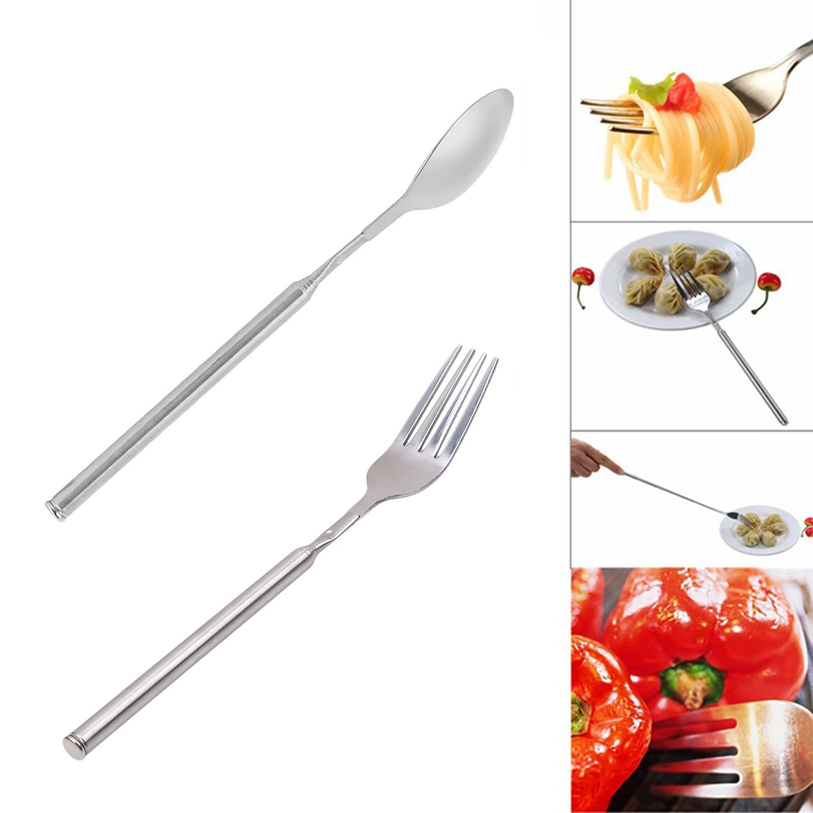 GZZQY Extendable Fork Telescoping Spoon Stainless Steel Retractable ...
