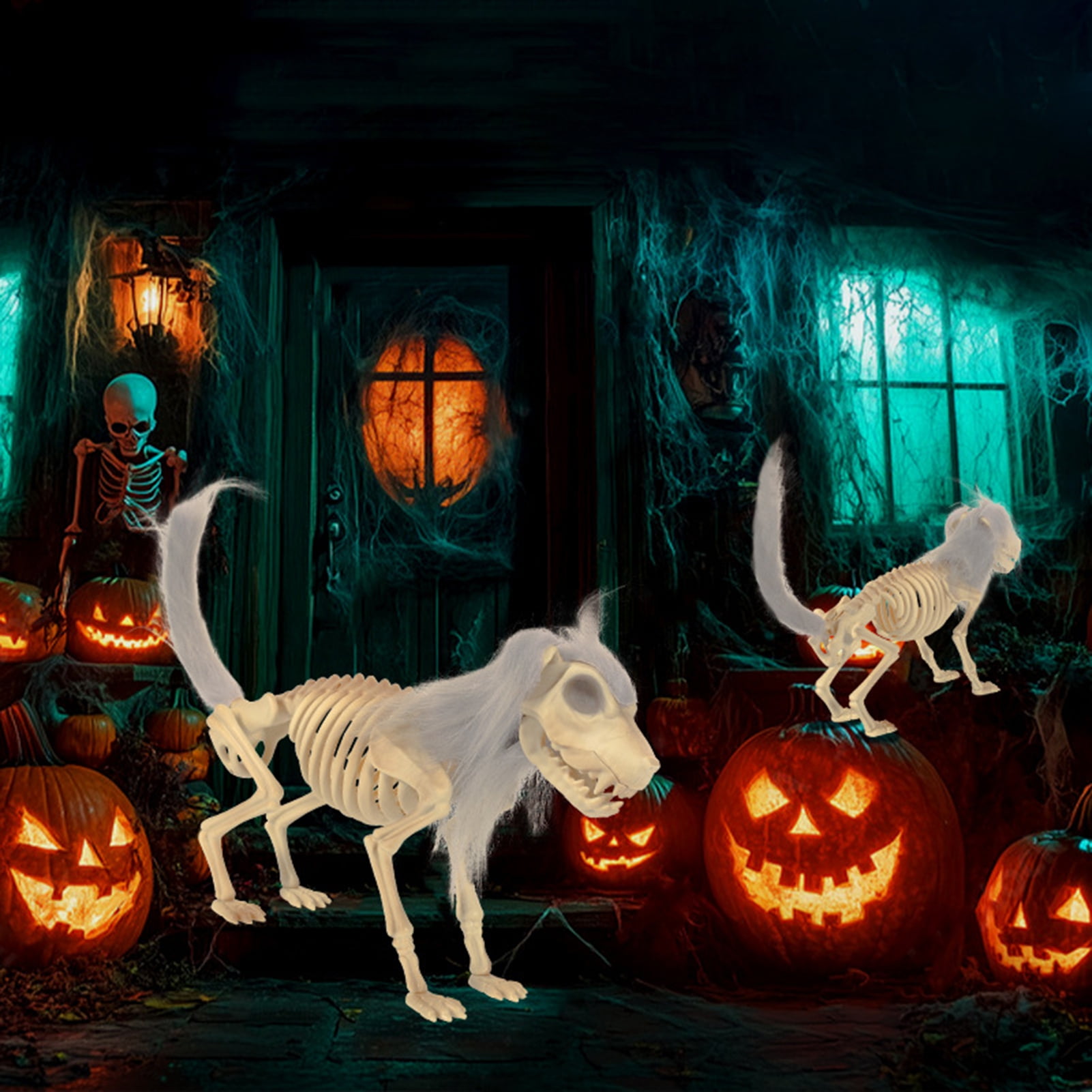 GZZQY Halloween Skeleton Dog Decoration Posable Standing Dog Skeleton ...